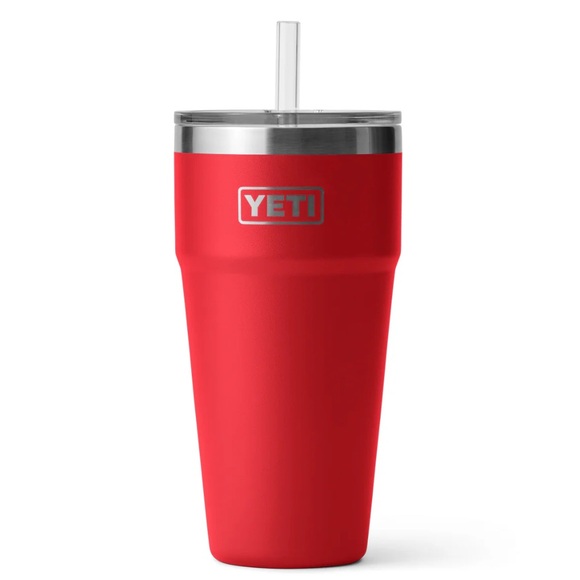 Yeti | Dining | New 26 Oz Yeti Rambler With Straw Lid Rescue Red | Poshmark